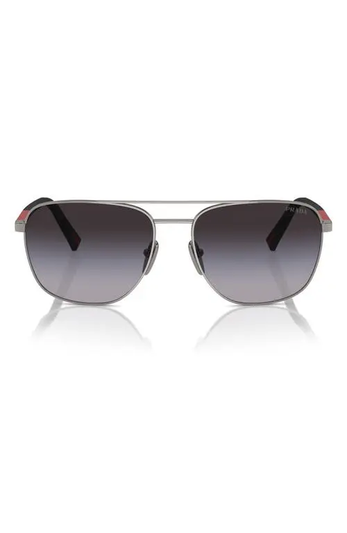 Prada 60mm Gradient Oval Sunglasses - Gunmetal