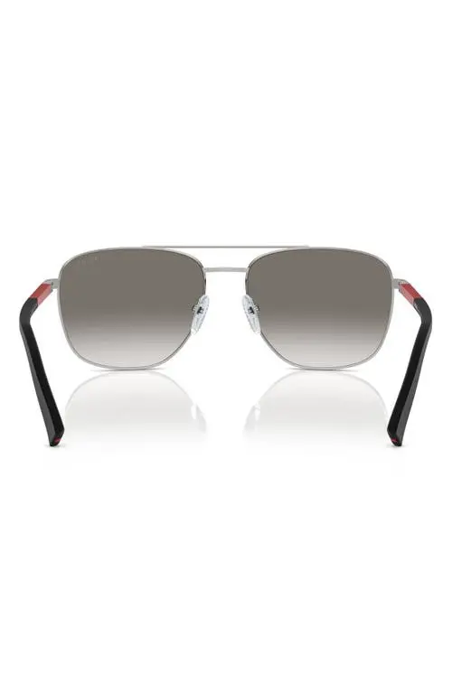Prada 60mm Gradient Oval Sunglasses - Silver