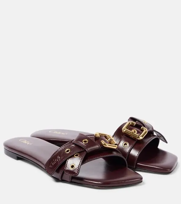 Chloé Mae Embellished Leather Sandals