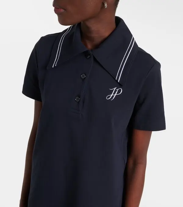 PATOU Logo Piqué Polo Shirt Dress - Blue