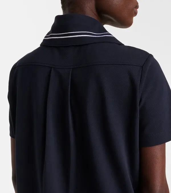 PATOU Logo Piqué Polo Shirt Dress - Blue