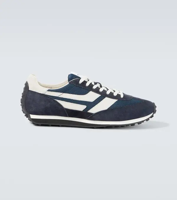 TOM FORD Mick Suede-trimmed Sneakers - Blue