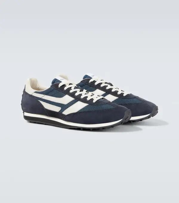 TOM FORD Mick Suede-trimmed Sneakers - Blue