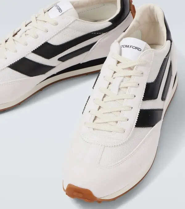 TOM FORD Mick Suede-trimmed Sneakers - White