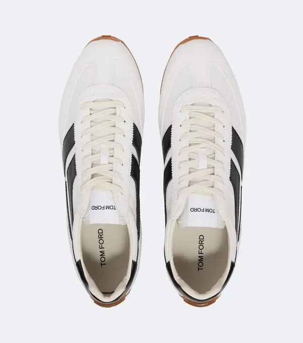 TOM FORD Mick Suede-trimmed Sneakers - White