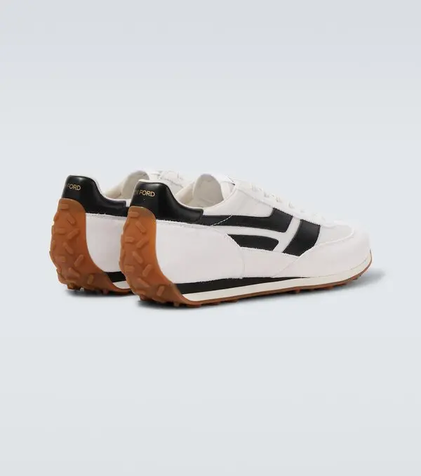 TOM FORD Mick Suede-trimmed Sneakers - White