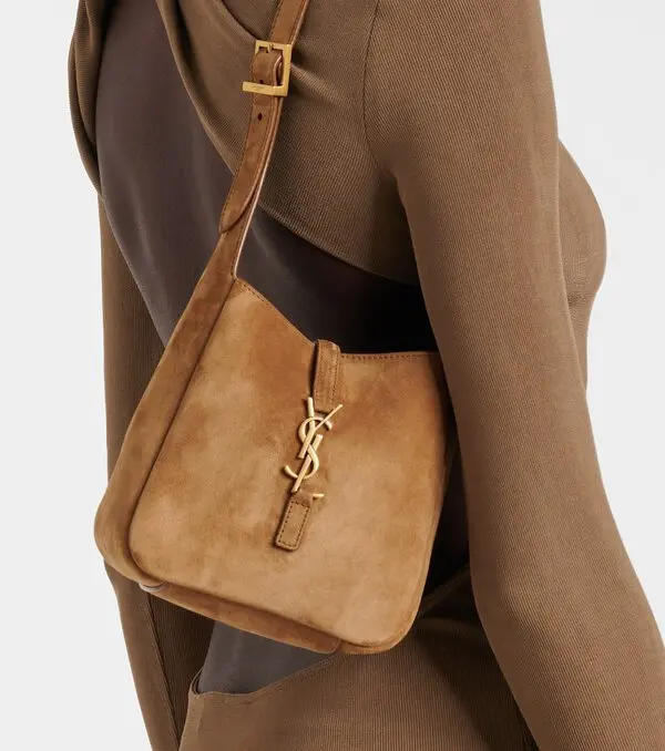Saint Laurent Le 5 À 7 Supple Baby Suede Shoulder Bag