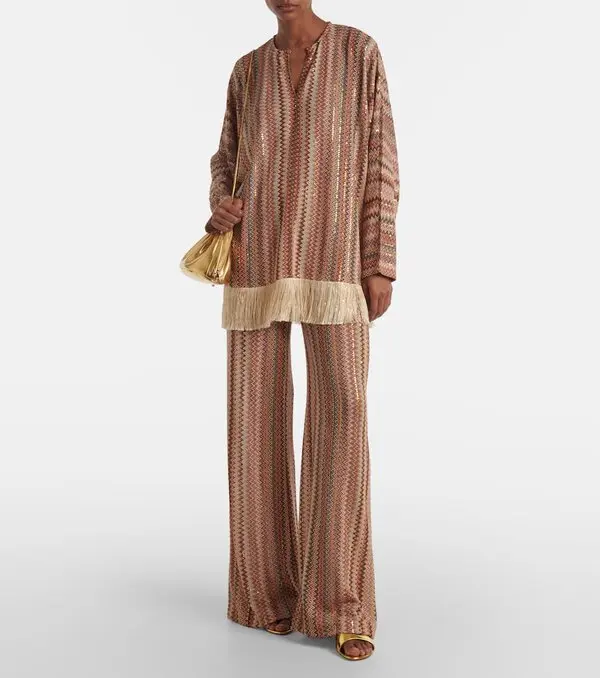 Missoni Zigzag Fringed Lamé Blouse