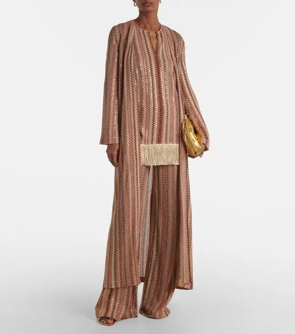 Missoni Zigzag Fringed Lamé Blouse