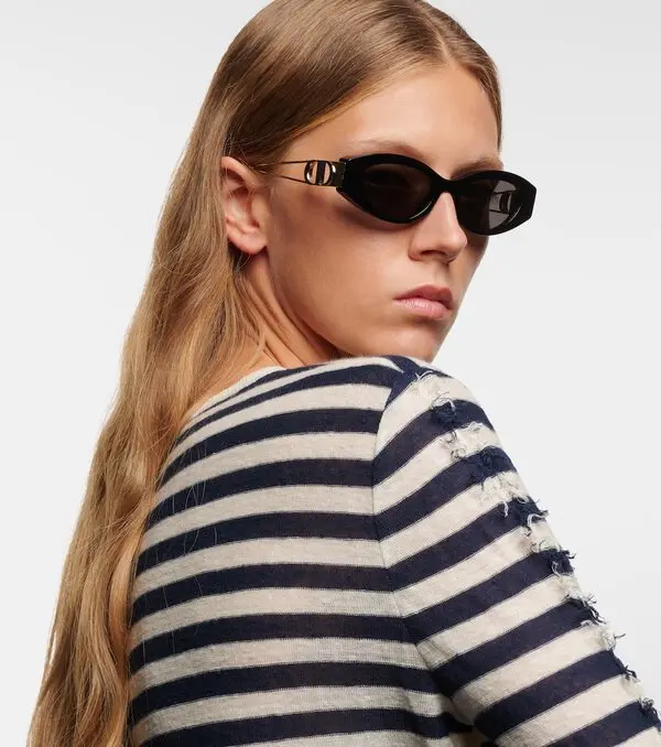 Dior Oval Sunglasses - Black