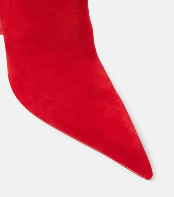 CHRISTIAN LOUBOUTIN Kate Max 100 Suede Ankle Boots - Red