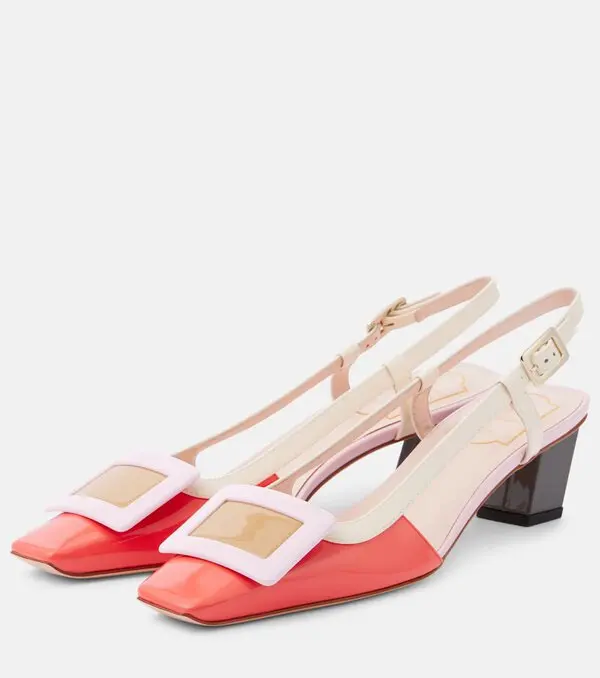 ROGER VIVIER Bv Patent Leather Slingback Pumps - Multicoloured