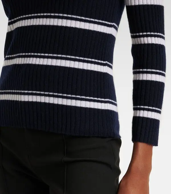 Vince Striped Cashmere And Silk Polo Sweater - Multicoloured