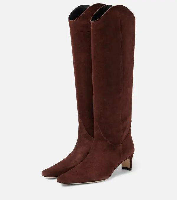 Staud Western Suede Knee-high Boots