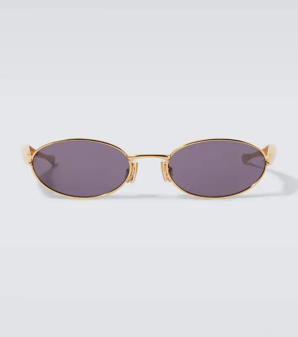 Bottega Veneta Sardine Oval Sunglasses - Gold
