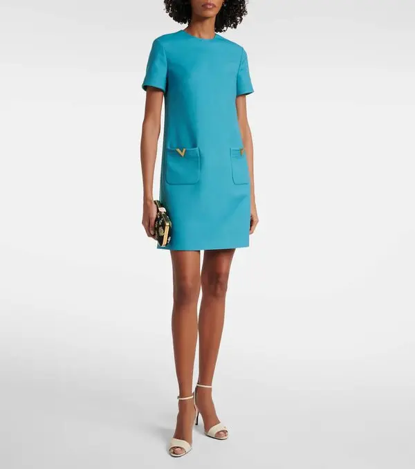 Valentino Garavani Crepe Couture Mini Dress - Turquoise