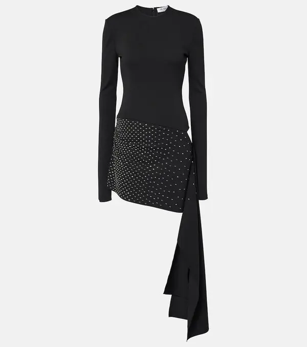 Attico Sash Embellished Minidress - Black