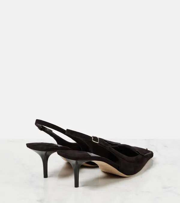 JIMMY CHOO Frances 60 Suede Slingback Pumps