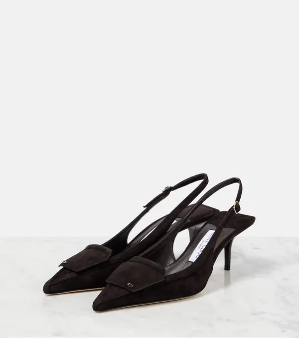 JIMMY CHOO Frances 60 Suede Slingback Pumps