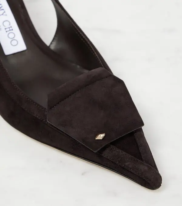 JIMMY CHOO Frances 60 Suede Slingback Pumps