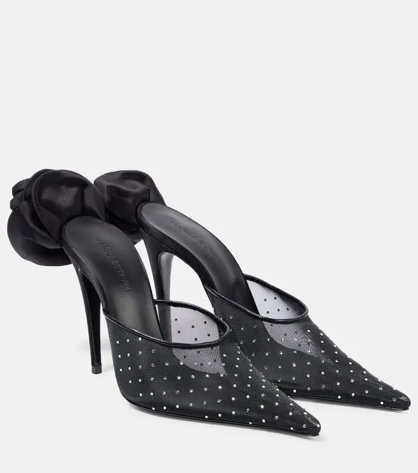 Magda Butrym Crystal-embellished Mesh Pumps - Black