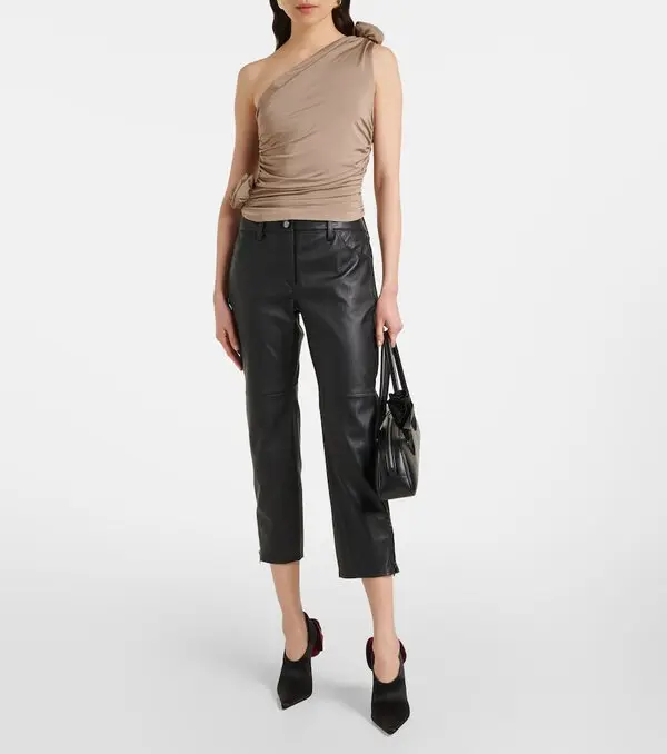 Magda Butrym Floral-appliqué One-shoulder Top - Beige