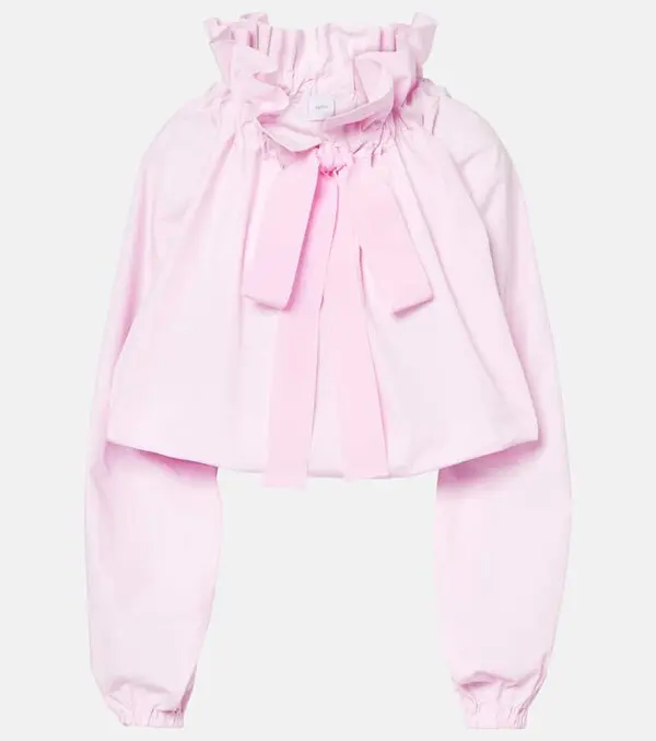 PATOU Iconic Bow-detail Ruffled Blouse - Pink