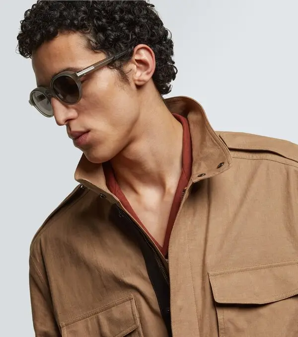 Zegna Round Frame Sunglasses