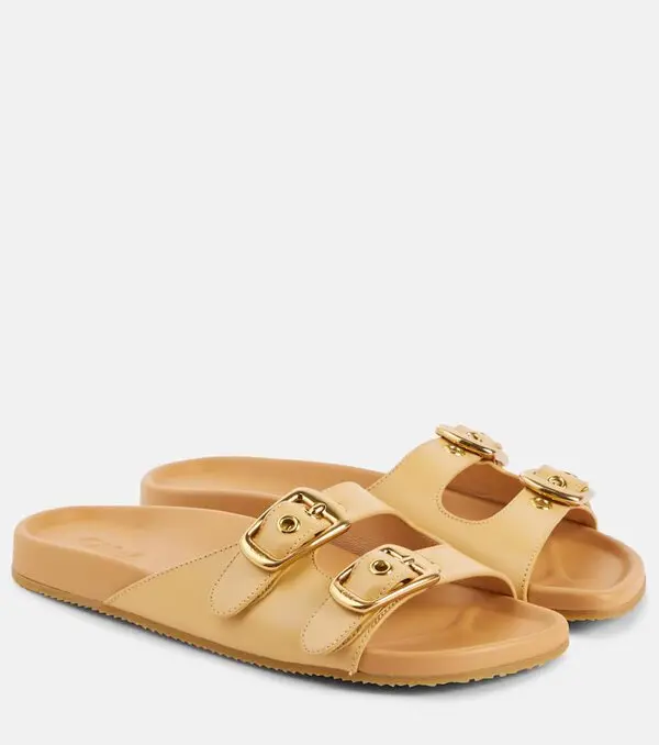 Chloé Polly Leather Sandals - Brown