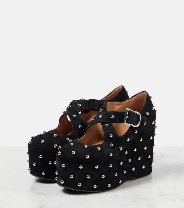 Alaïa Crisscrossed Studded Ballet Flats