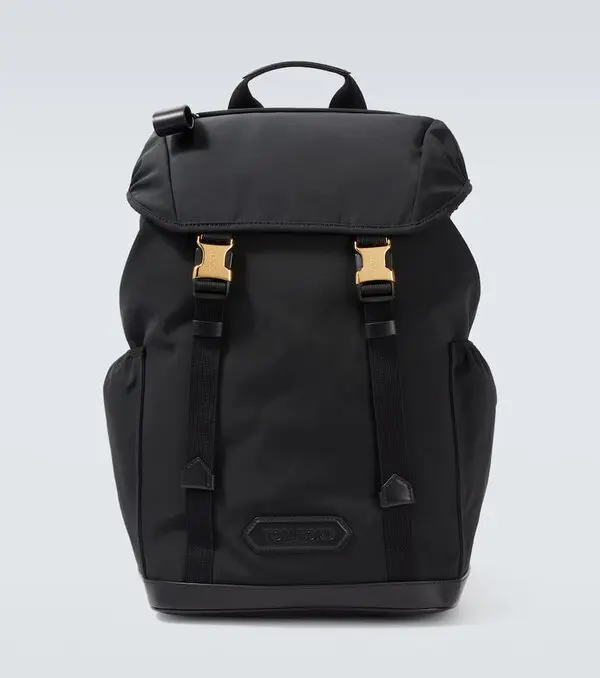 TOM FORD Leather-trimmed Backpack - Black
