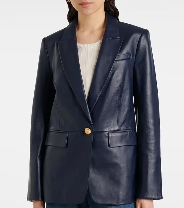 Veronica Beard Vega Leather Blazer