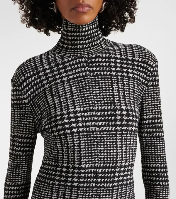 Norma Kamali Turtleneck Plaid Jumpsuit