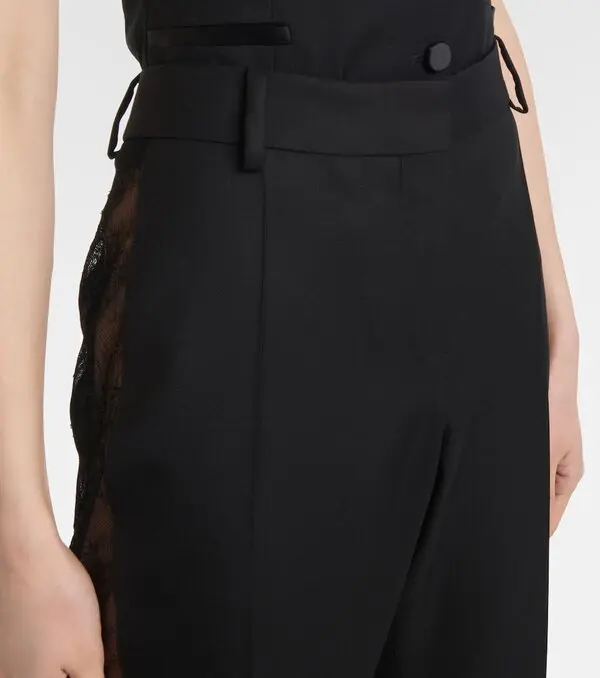 Nina Ricci Lace-trimmed Wool Pants
