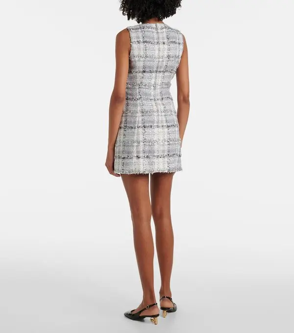 Dolce & Gabbana Checked Lamé Tweed Minidress