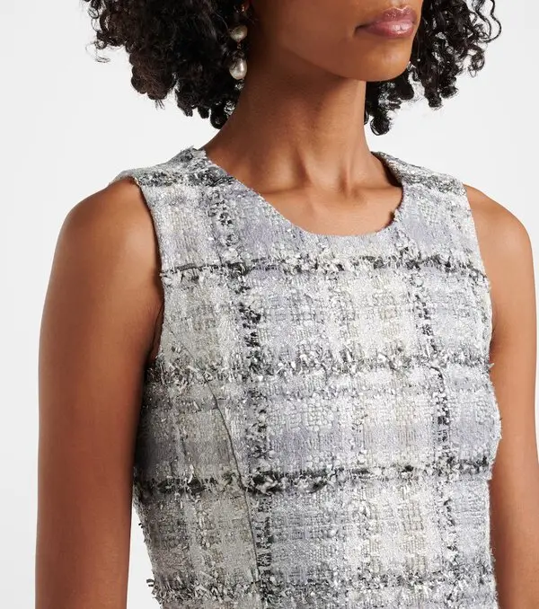 Dolce & Gabbana Checked Lamé Tweed Minidress