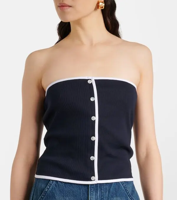 Veronica Beard Valley Cotton-blend Tube Top