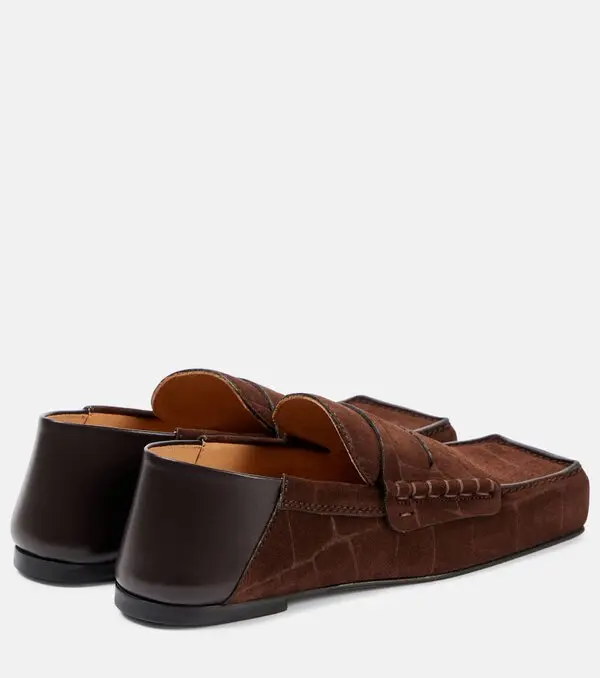 Jacquemus Carré Leather Penny Loafers - Brown