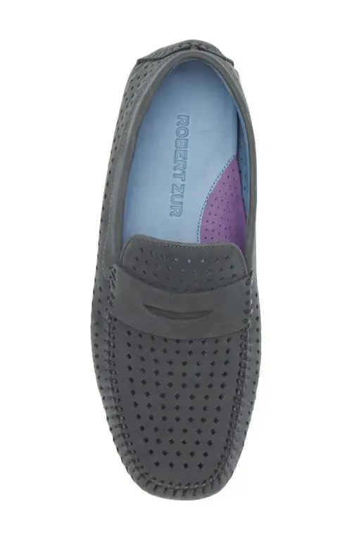 Robert Zur Flyer Perforated Driving Shoe - Slate