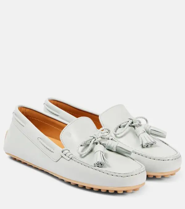 TOD'S Leather Loafers - Grey