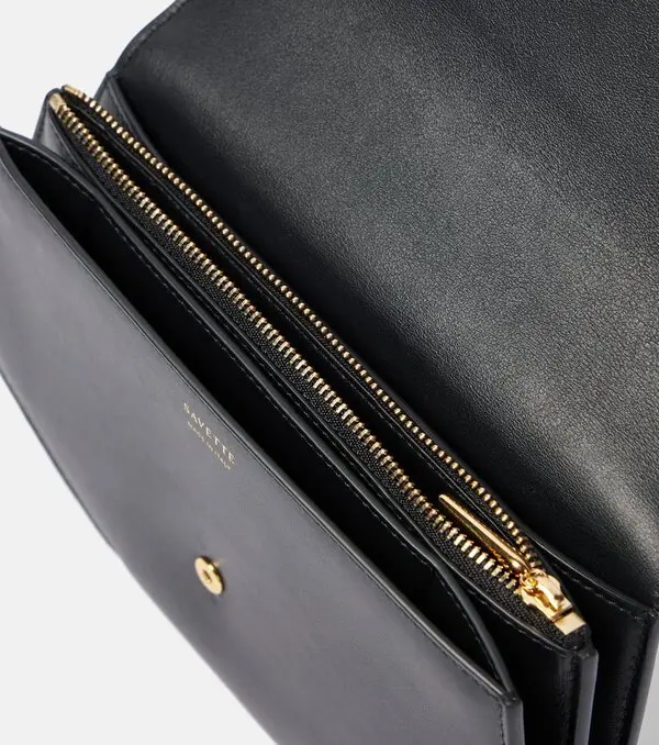 Savette Florence Leather Clutch - Black
