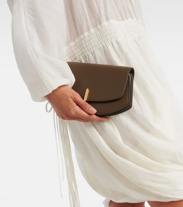 Savette Florence Leather Clutch - Green