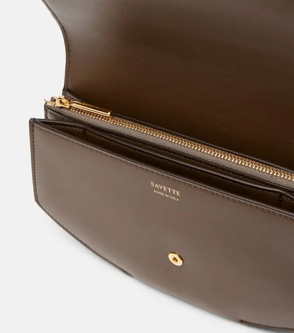 Savette Florence Leather Clutch - Green