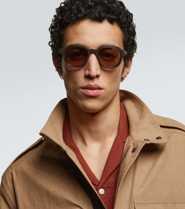 Zegna Round Frame Sunglasses - Brown