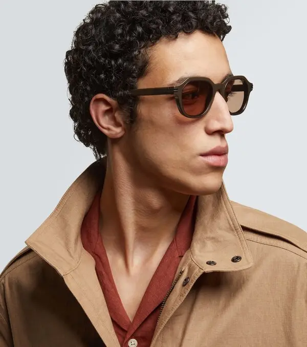 Zegna Round Frame Sunglasses - Brown