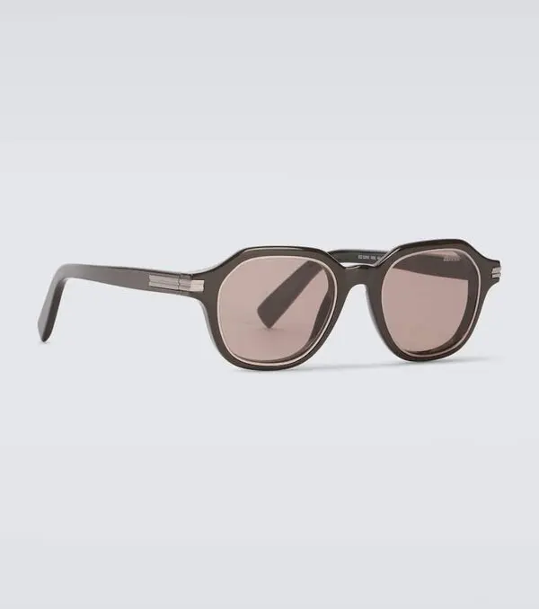 Zegna Round Frame Sunglasses - Brown