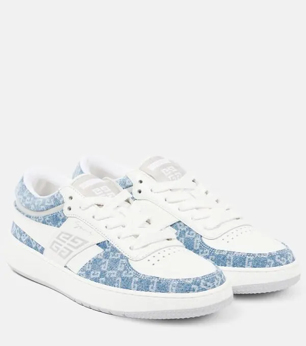 Givenchy G Move Leather And Denim Sneakers - Blue