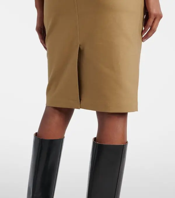 TOM FORD Cotton-blend Tricotine Midi Skirt - Beige
