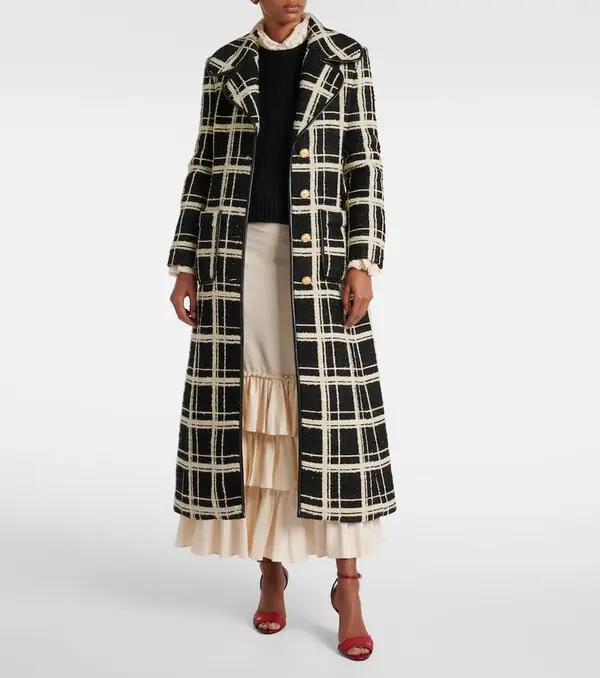 Valentino Garavani Mossi Wool-blend Tweed Coat