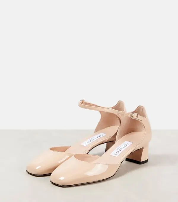 JIMMY CHOO Pixie 45 Patent Leather Mary Jane Pumps